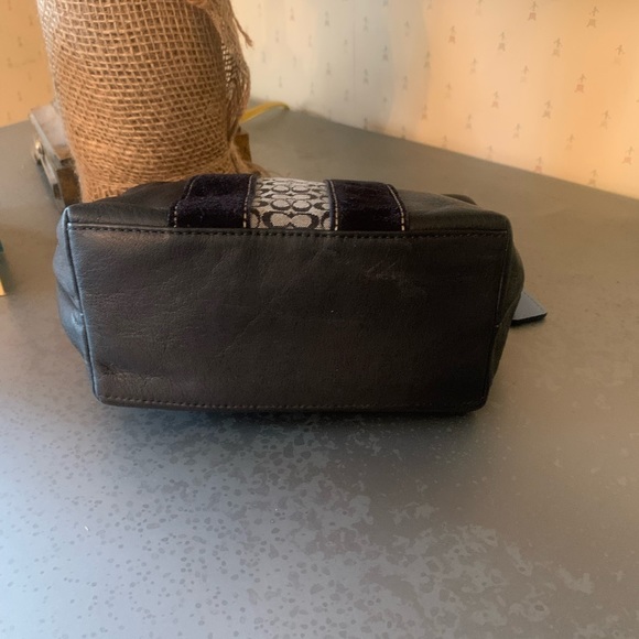Coach | Bags | Coach Mini Bag Black Leather With Coach Signature Insert ...